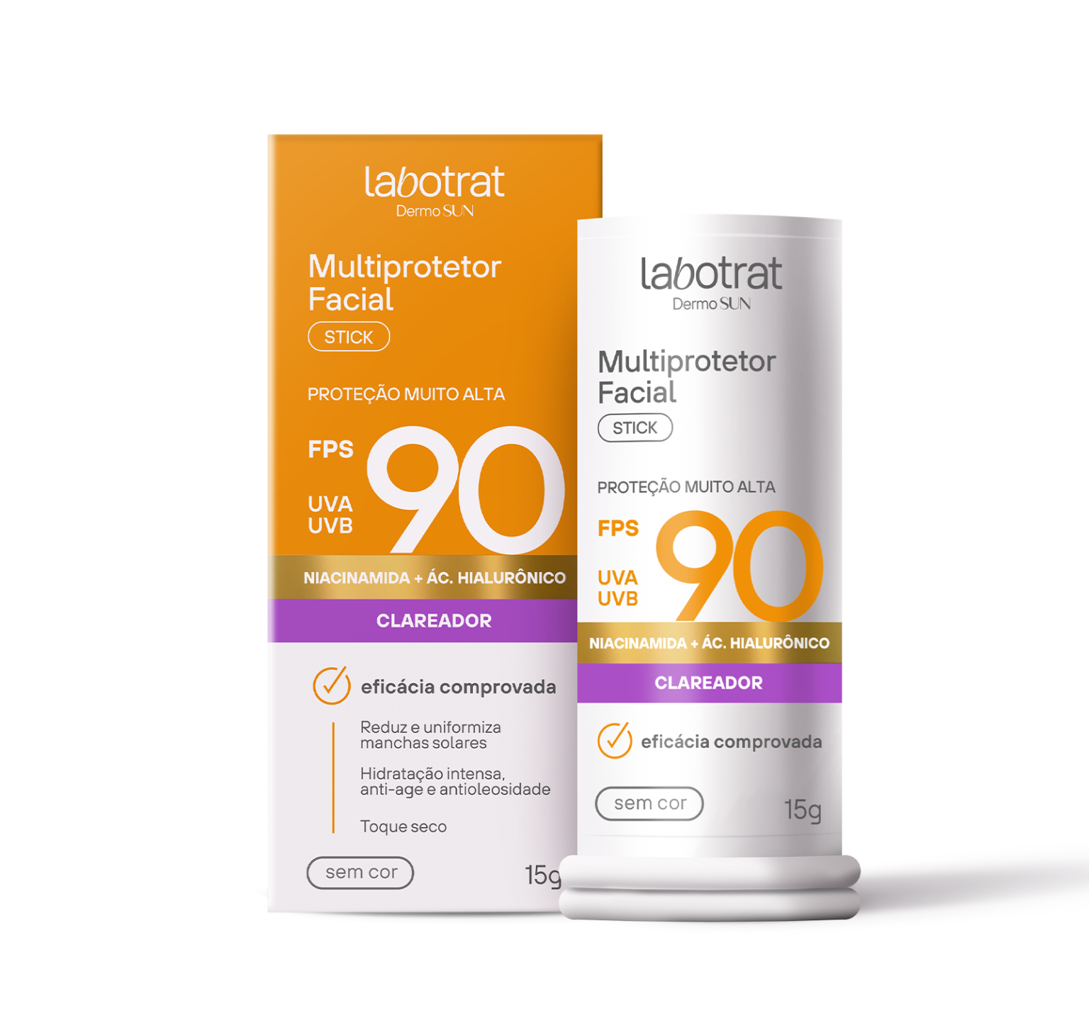 Multiprotetor Facial Stick Sem Cor FPS 90 15g - Labotrat